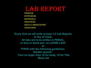 How to write a 7th grade Lab Report | PPT
