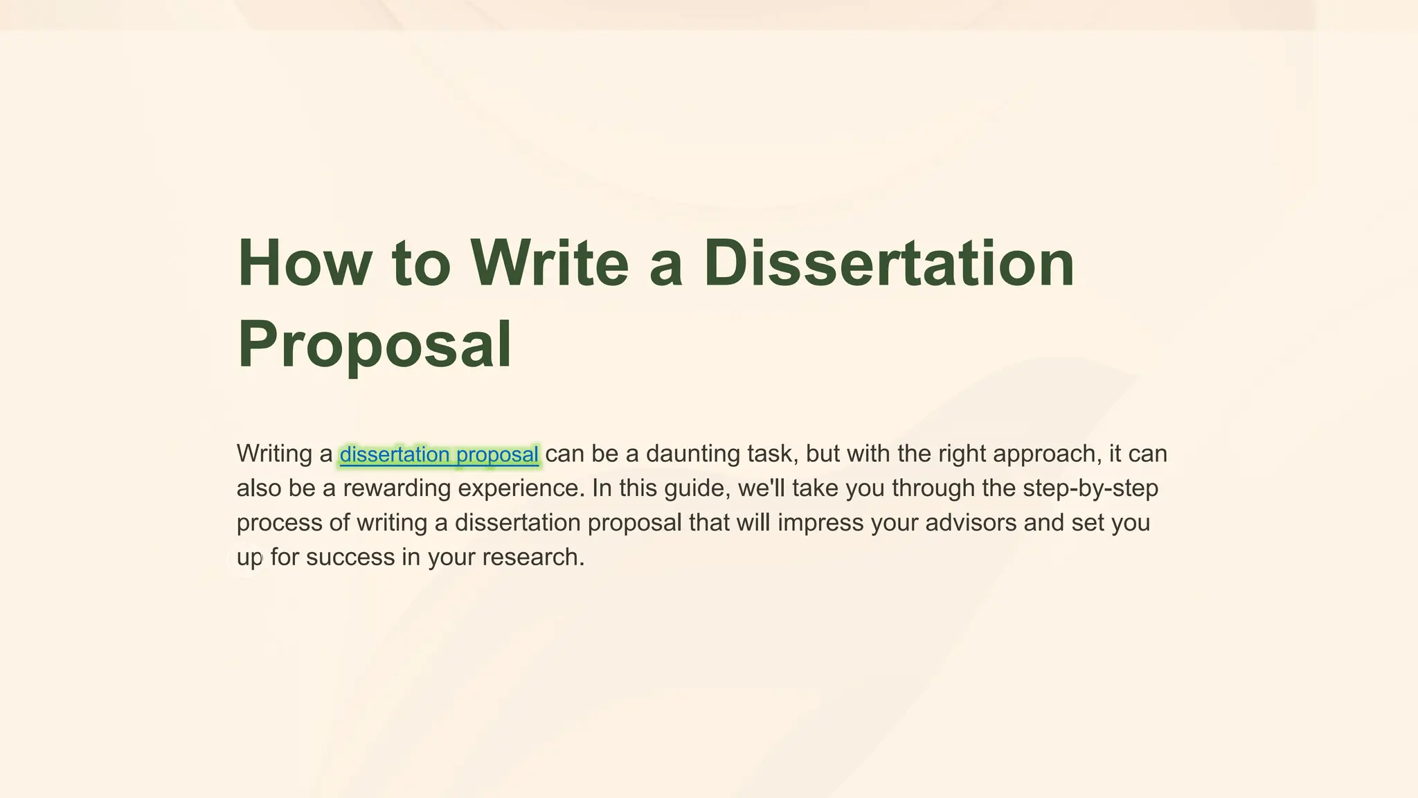 How to Write a Dissertation Proposal | PPTX