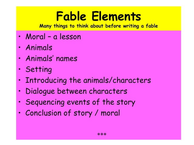 How to write a fable | PPT