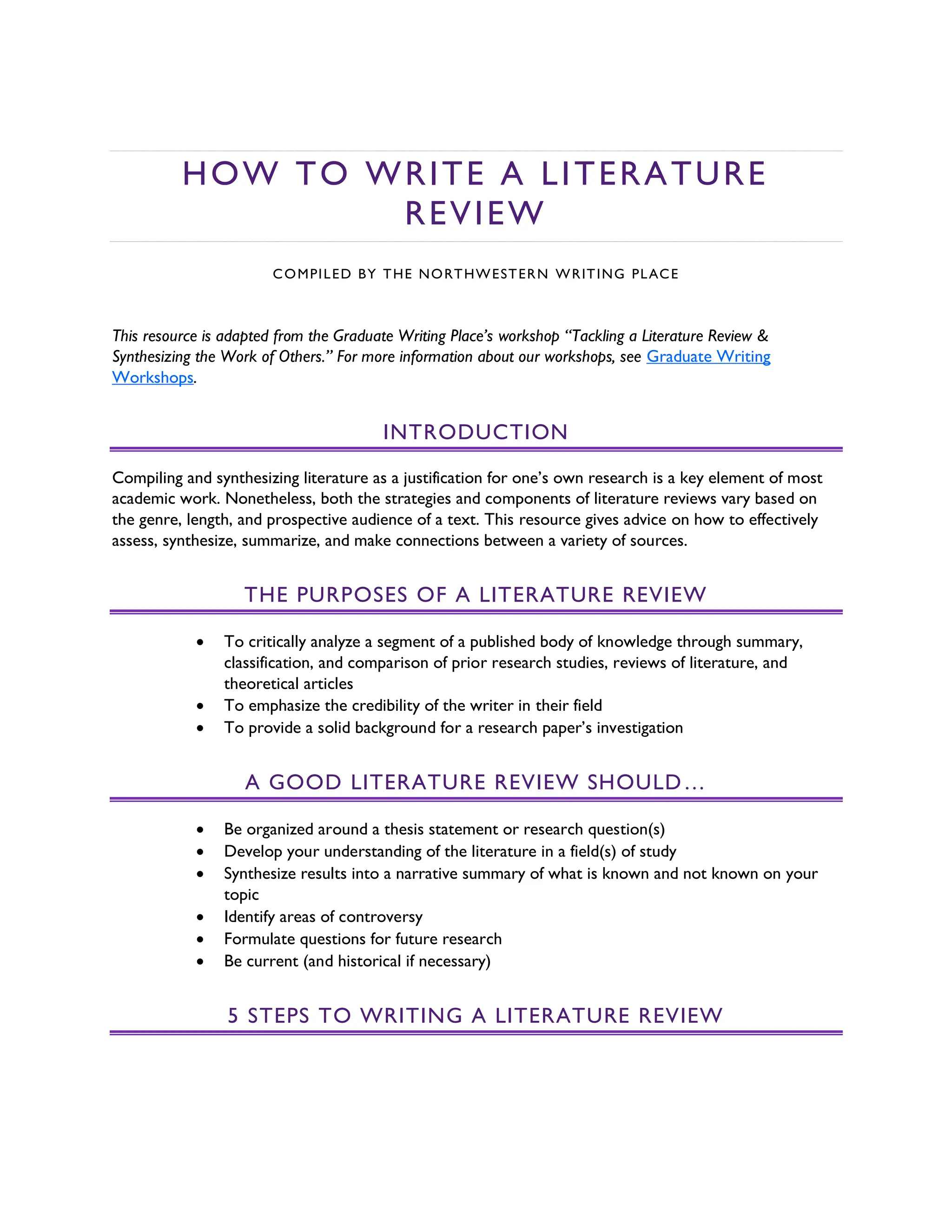 How-to-Write-a-Literature-Review for research | PDF