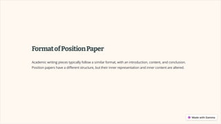 How to Write a Position Paper| Everything About It | PDF