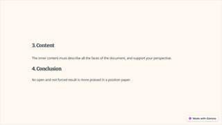 How to Write a Position Paper| Everything About It | PDF