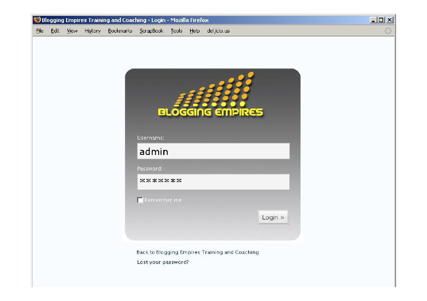Login into Word Press