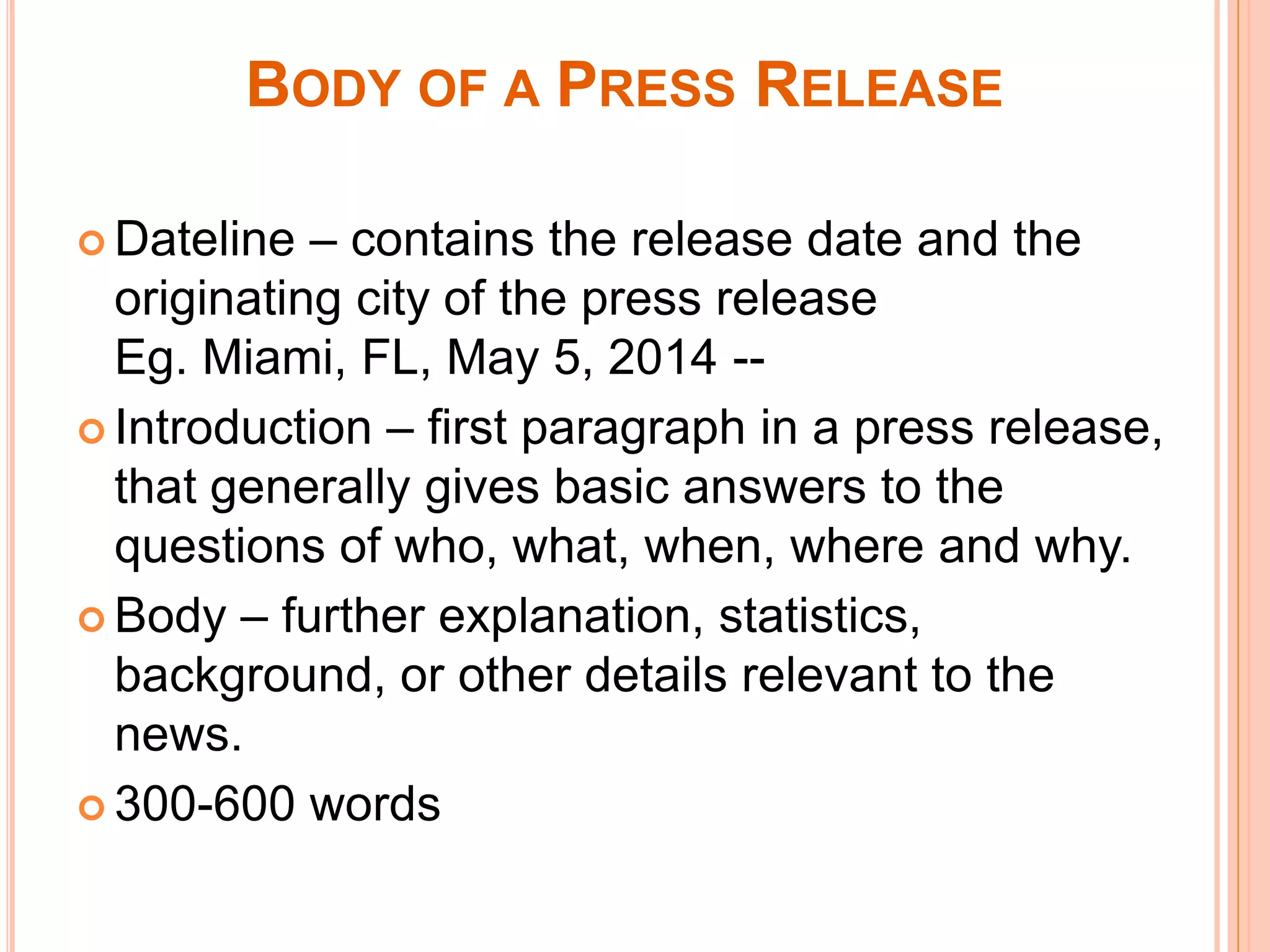 How to Write a Press Release - A Simple Breakdown of the Structure of a ...