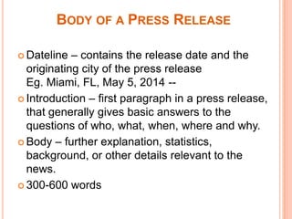 How to Write a Press Release - A Simple Breakdown of the Structure of a ...