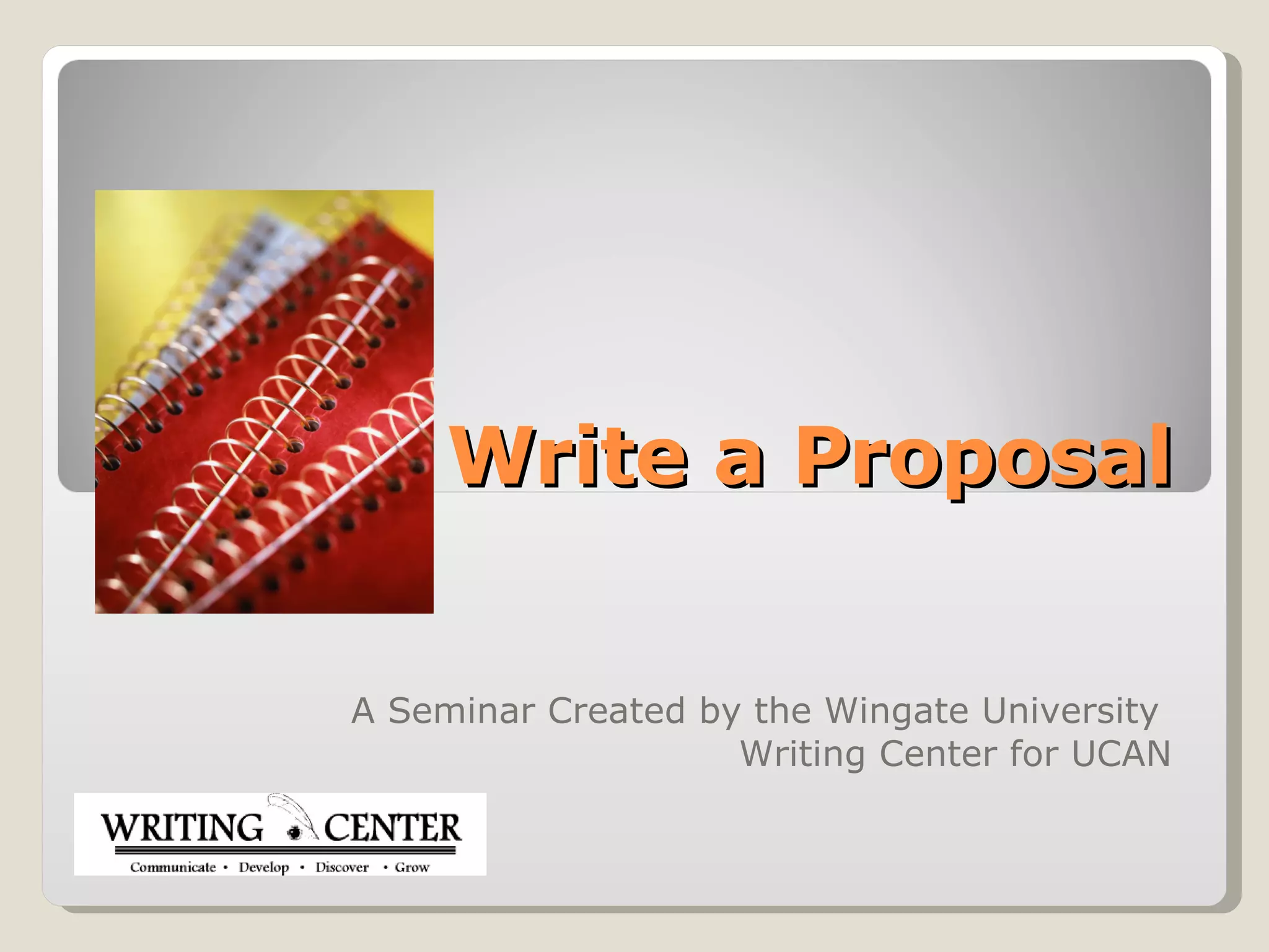 How To Write A Proposal | PPT | Science