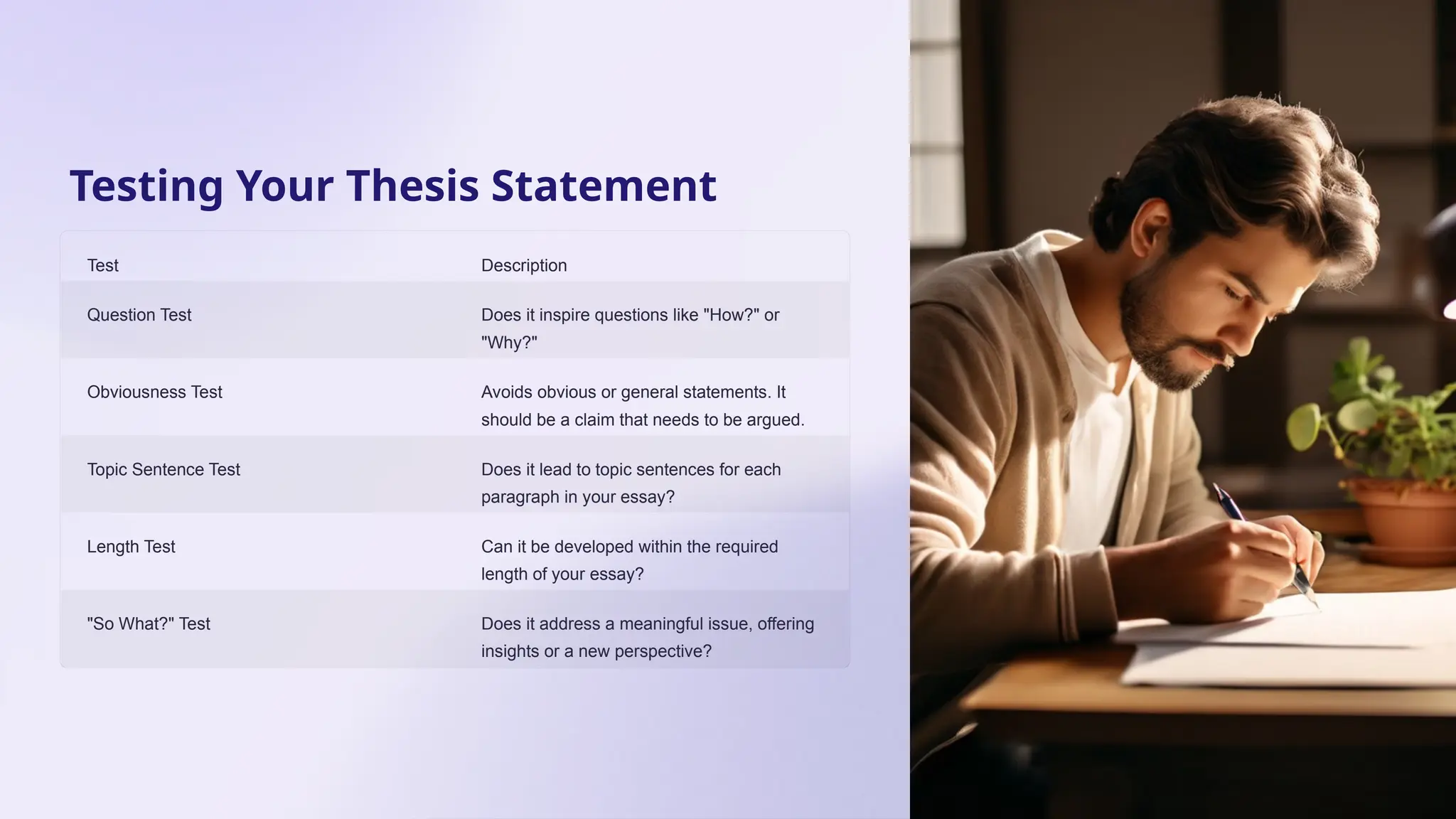 How to Write a Thesis Statement: Key Elements and Tips | PPTX | Education
