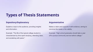 How to Write a Thesis Statement: Key Elements and Tips | PPTX | Education