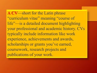 How to-write- a cv | PPTX