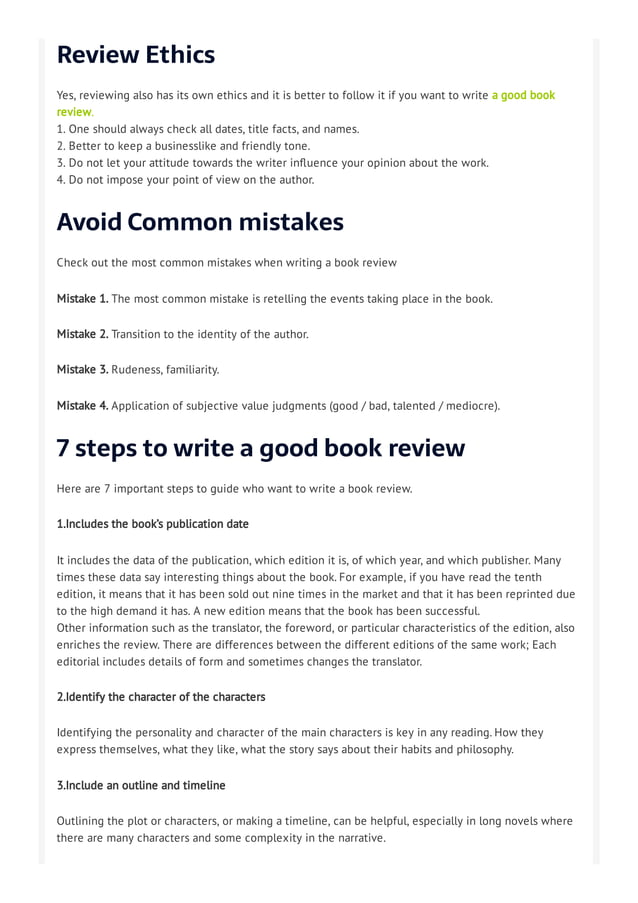 How to write a book review ultimate-guide | PDF