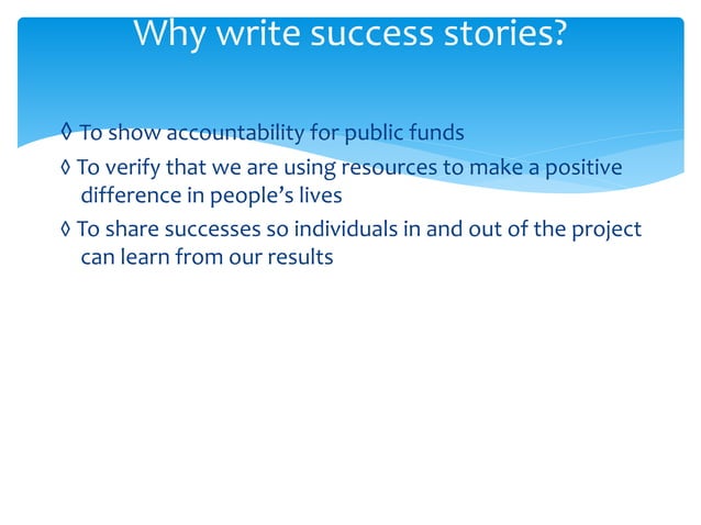 How to-write-effective-success-stories-by-fida karim | PPT