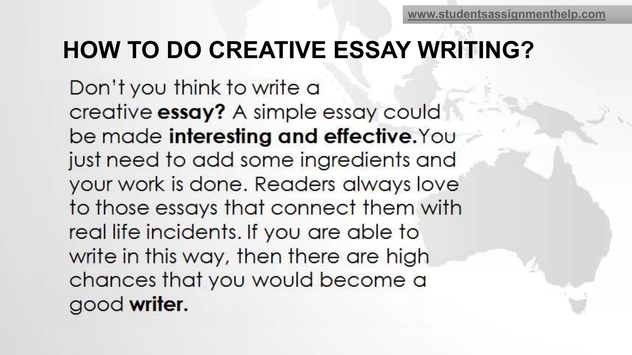How to Write Creative Essays | PPTX
