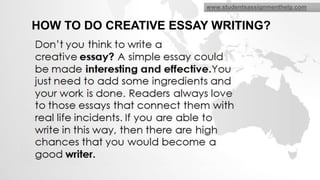How to Write Creative Essays | PPT
