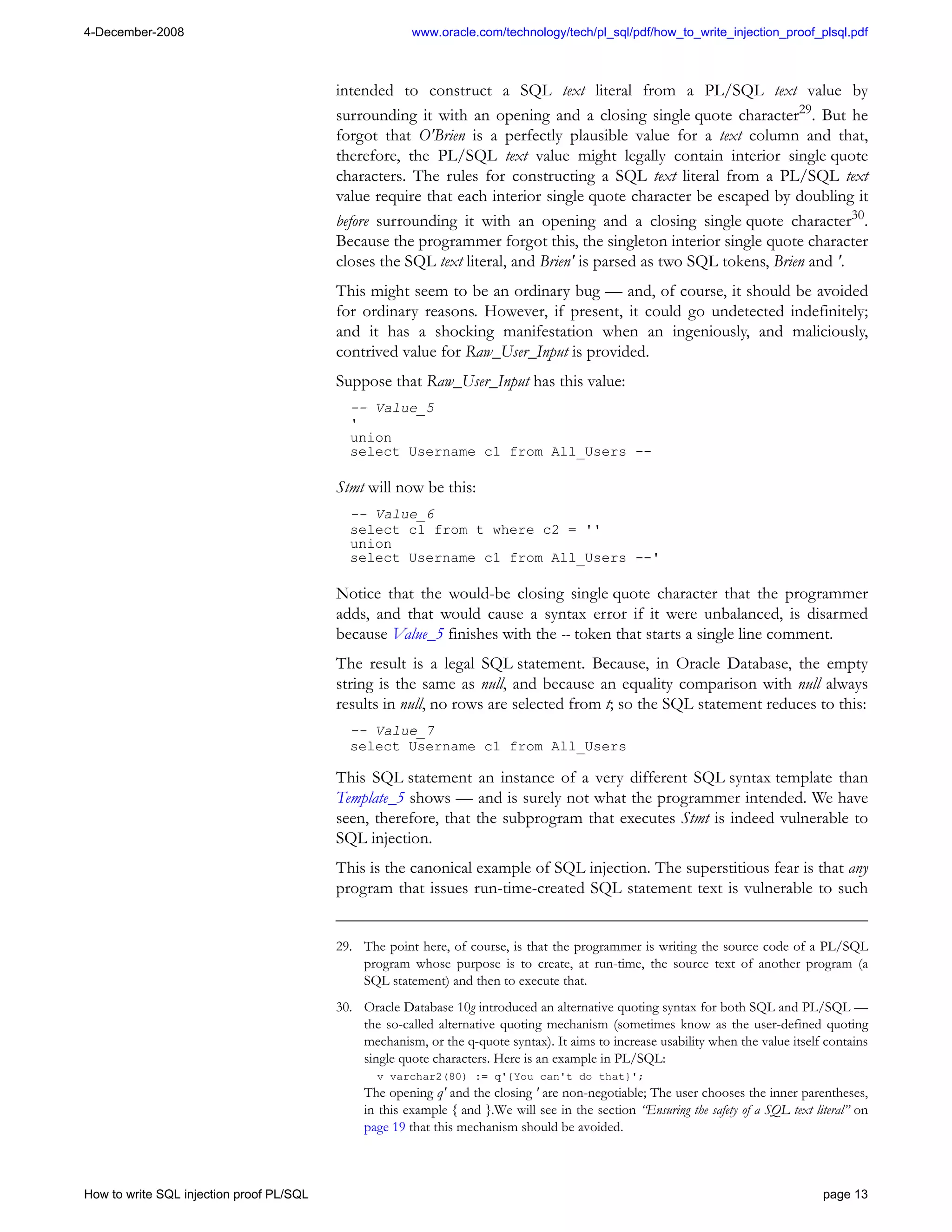How To Write Injection Proof Plsql 1 129572 Pdf