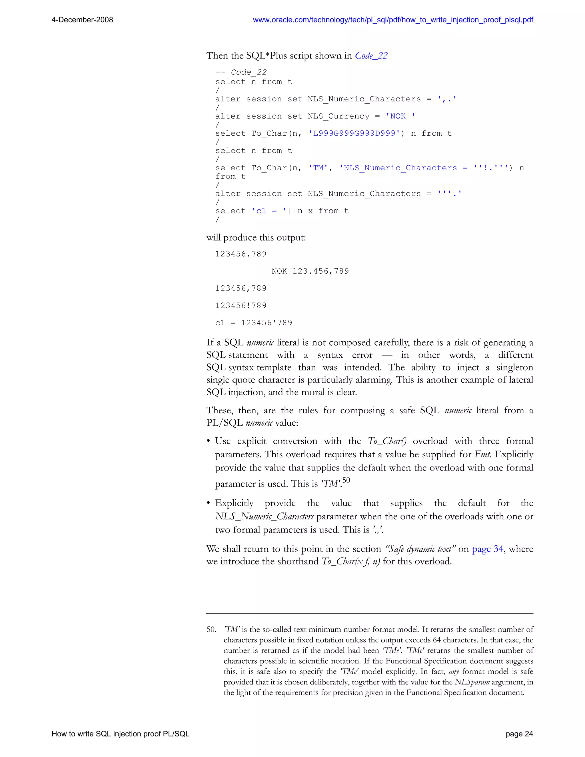 How To Write Injection Proof Plsql 1 129572 Pdf
