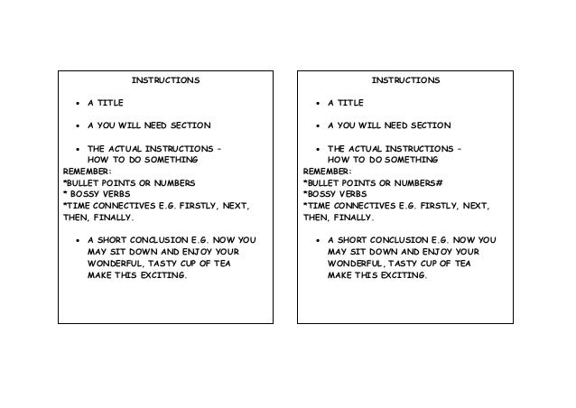 How To Write Instructions