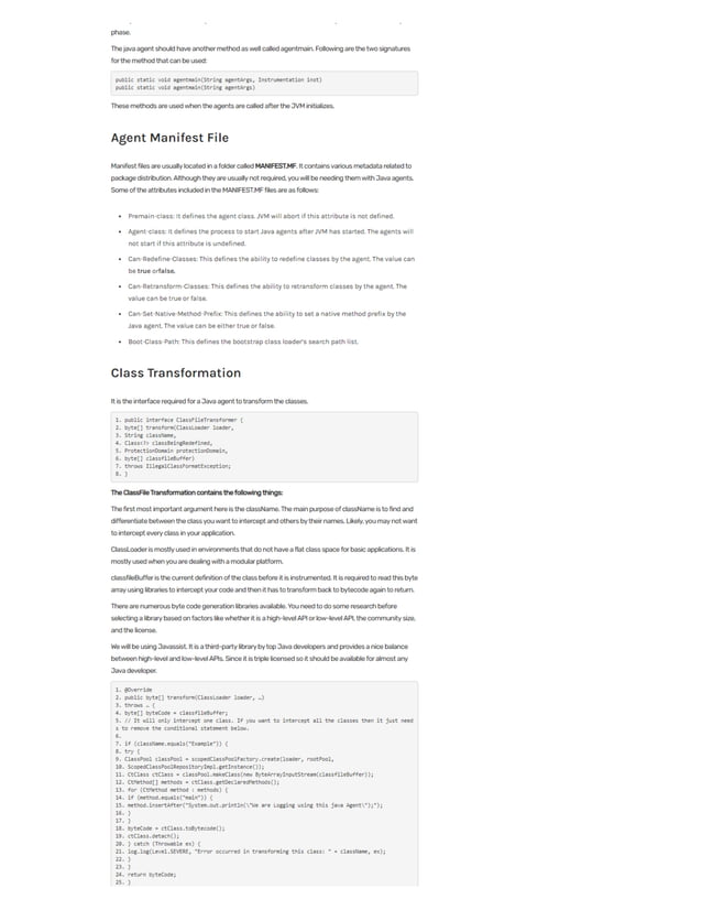 How to Write a Java Agent | PDF