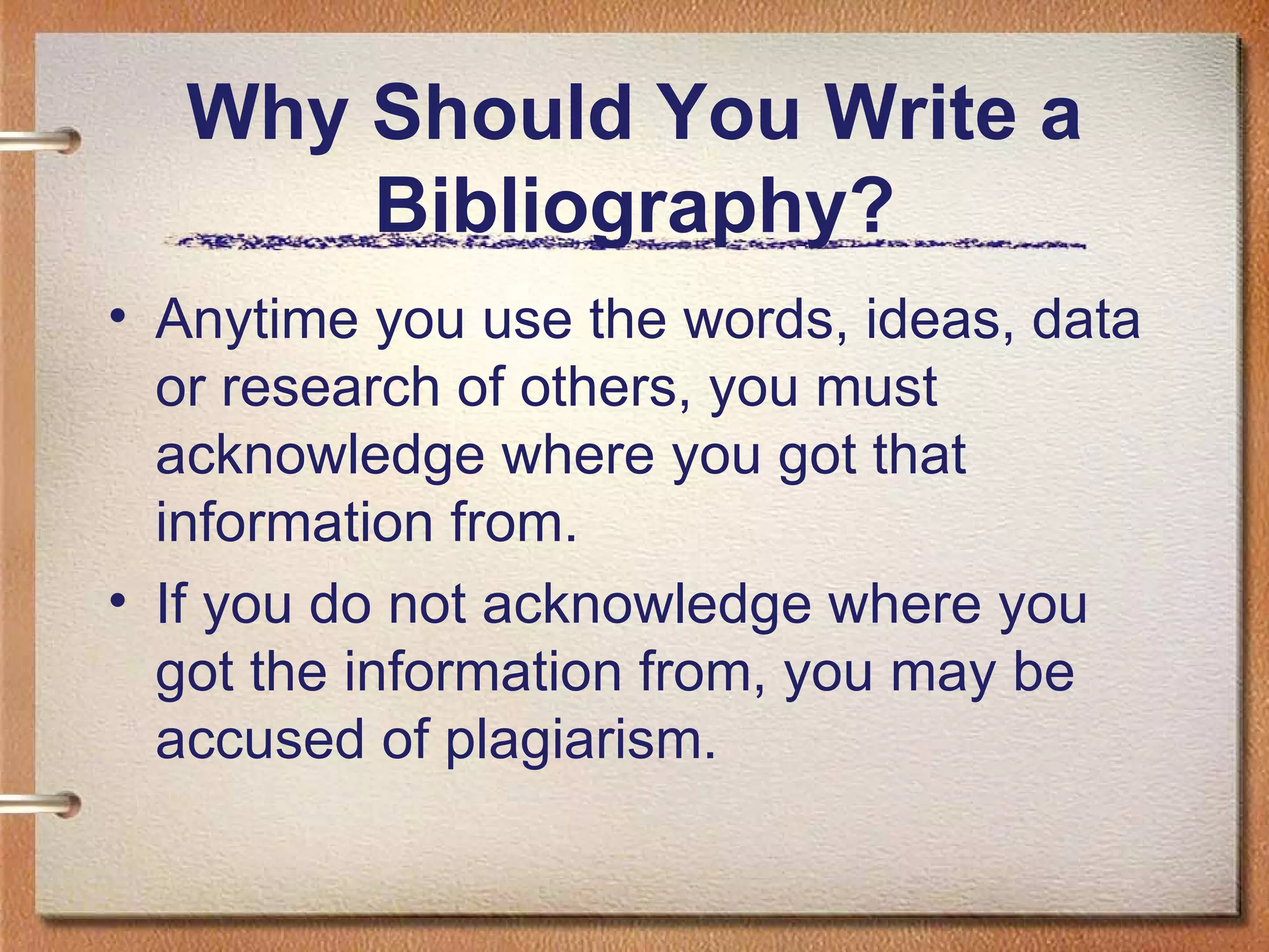 How to Write Your Bibliography | PPT