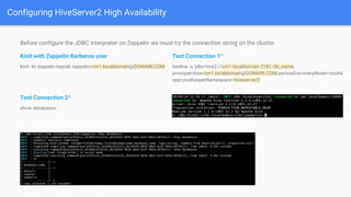 How to configure a hive high availability connection with zeppelin | PPTX