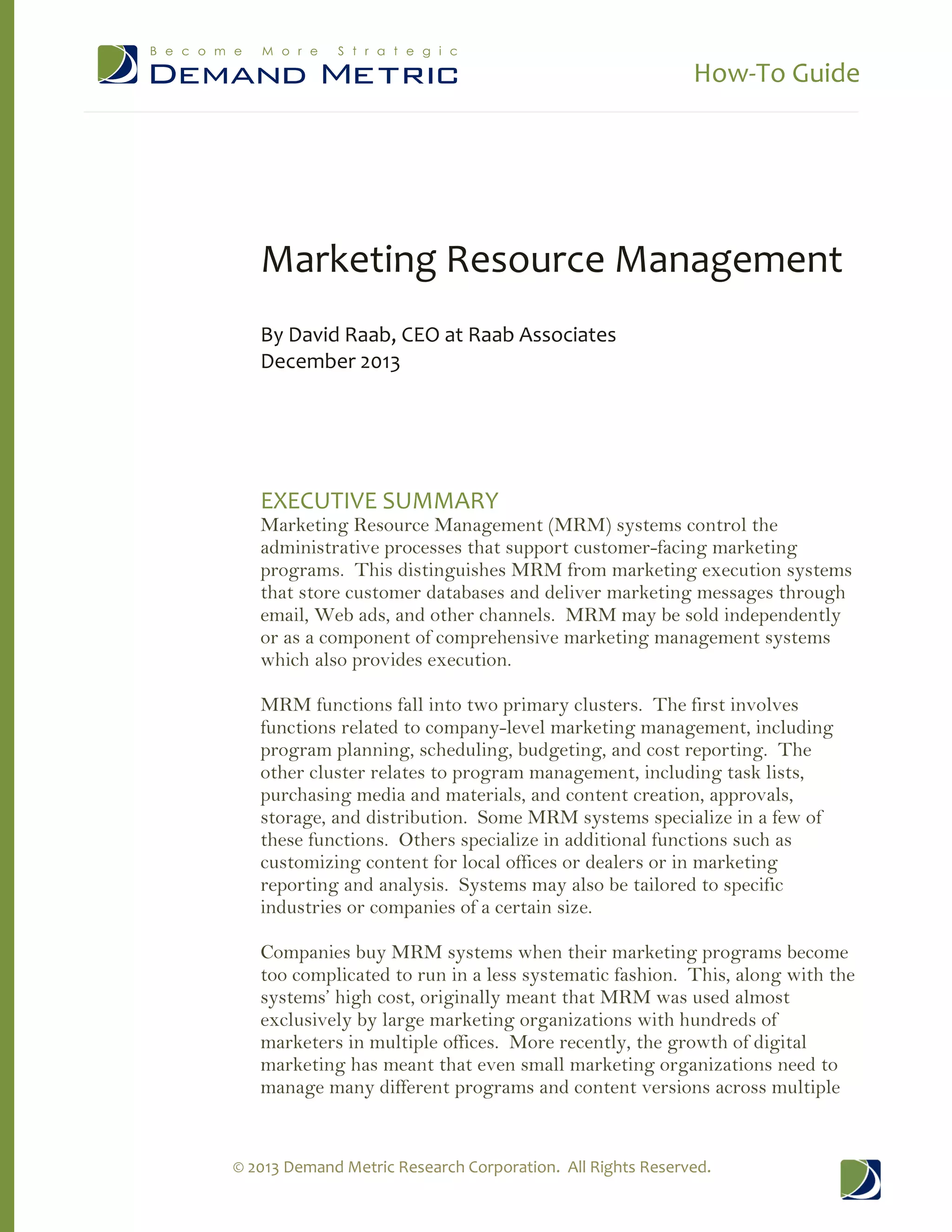 Marketing Resource Management How-To Guide | PDF | Desktop Publishing ...