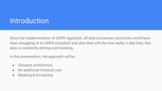 How to implement a gdpr solution in a cloudera architecture | PPT
