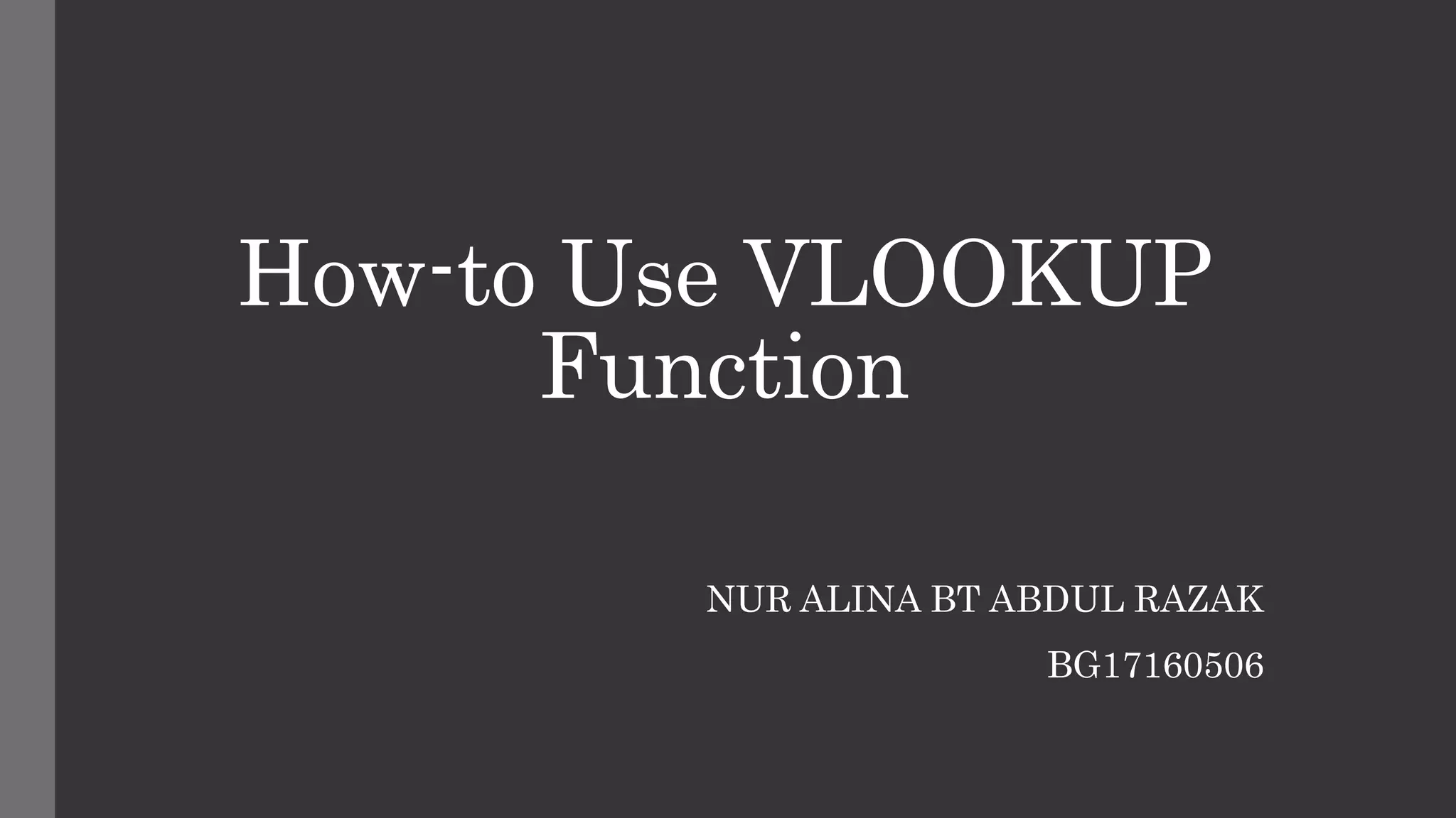 How to use vlookup function | PPTX