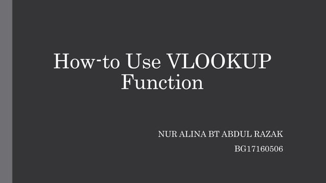 How to use vlookup function | PPT