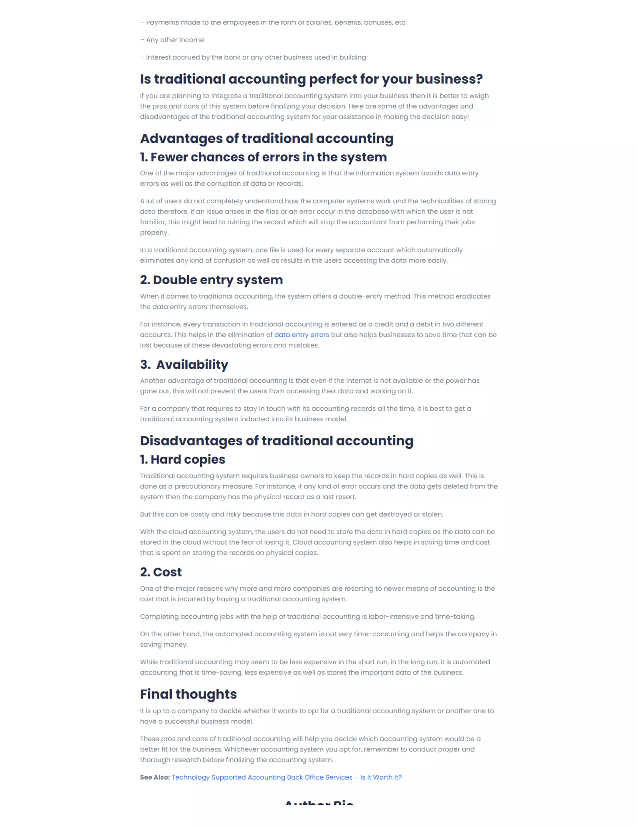 How Does Traditional Accounting In The Back Office Work? | PDF