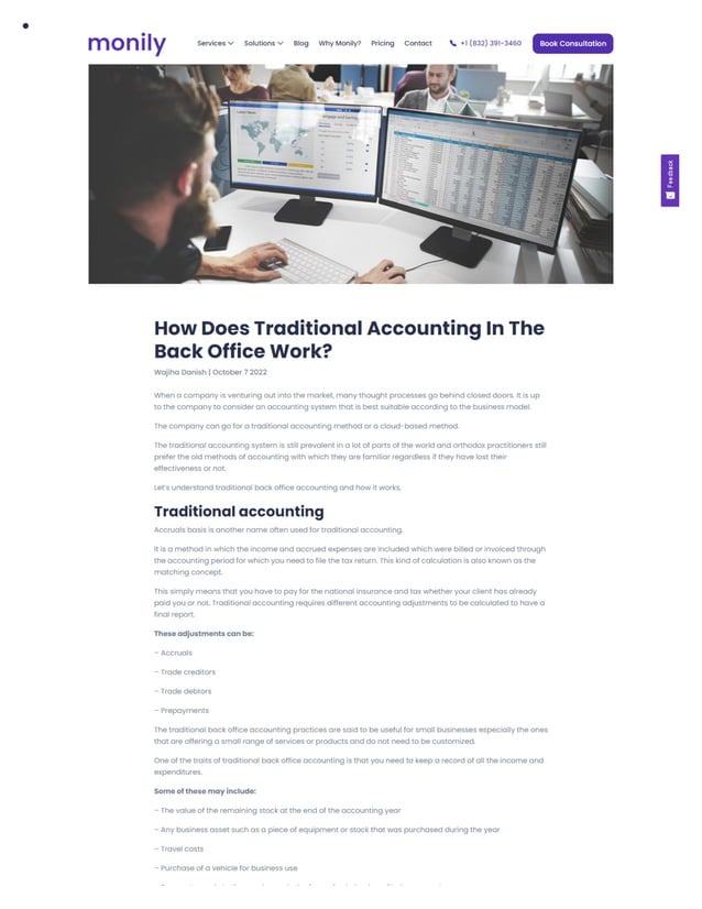 How Does Traditional Accounting In The Back Office Work? | PDF