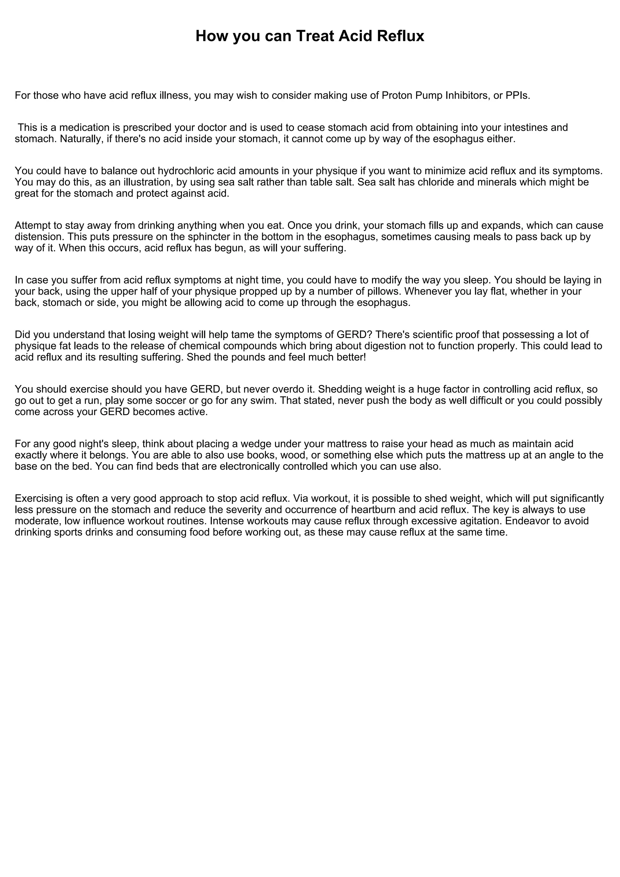 Tips on how to Treat Acid Reflux | PDF