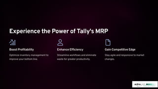 How You Can Use Tally For Material Requirement Planning | PDF