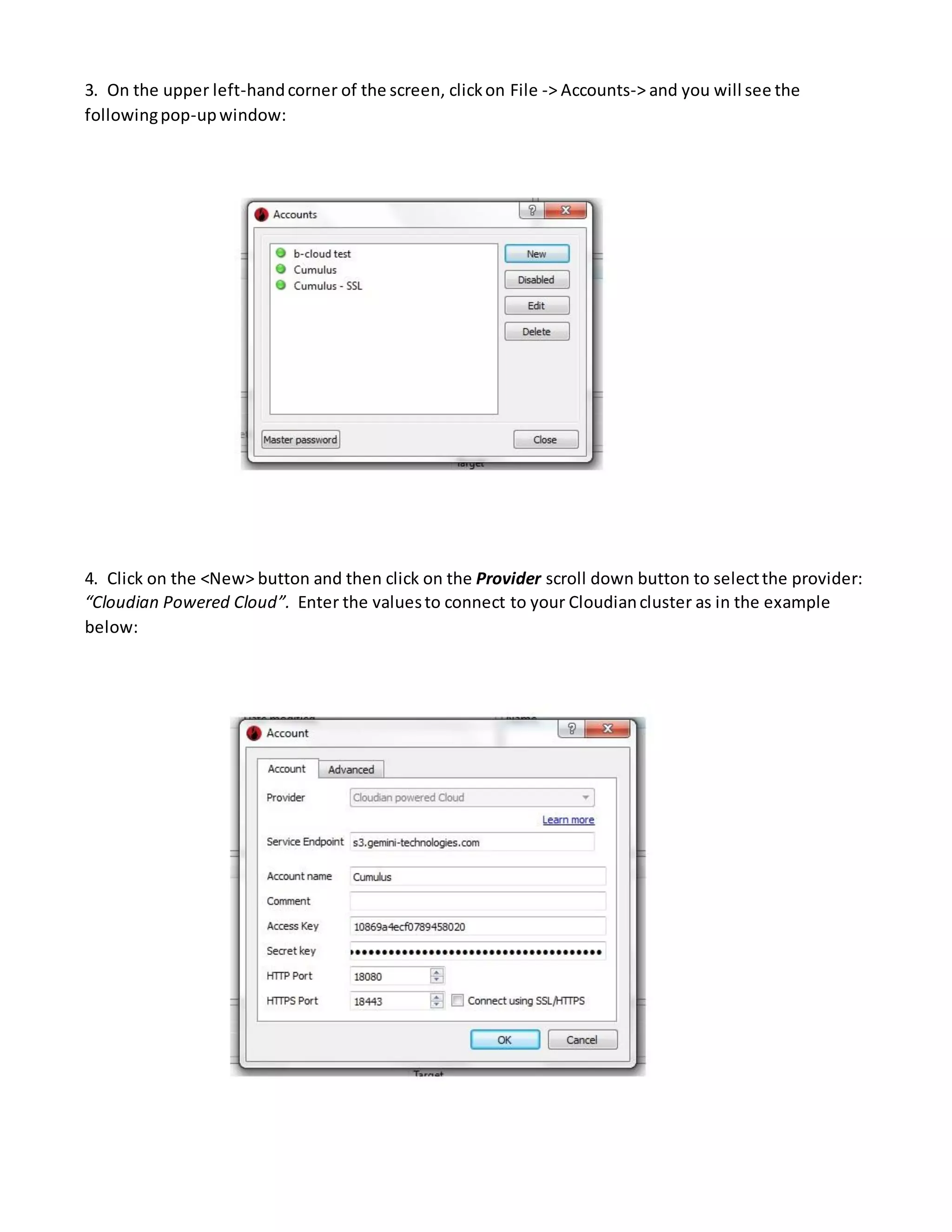 How to configure Cloudian HyperStore with Dragon Disk S3 Client | PDF