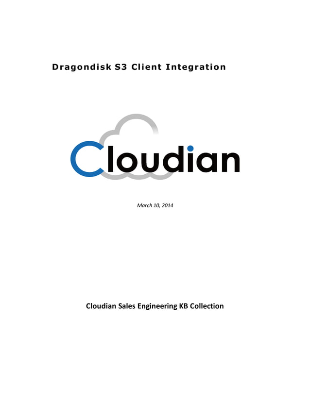 How to configure Cloudian HyperStore with Dragon Disk S3 Client | PDF