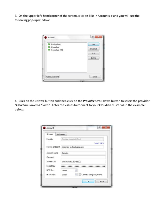 How to configure Cloudian HyperStore with Dragon Disk S3 Client | PDF