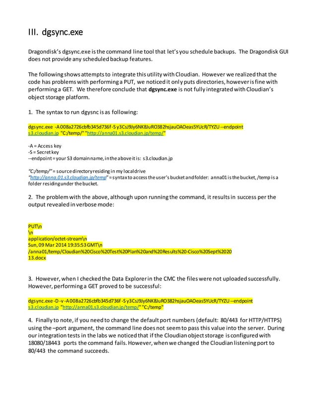 How to configure Cloudian HyperStore with Dragon Disk S3 Client | PDF