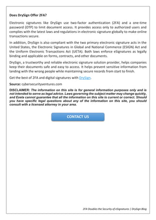 How 2FA & eSignatures Ensure the Security of Digital Documents ...