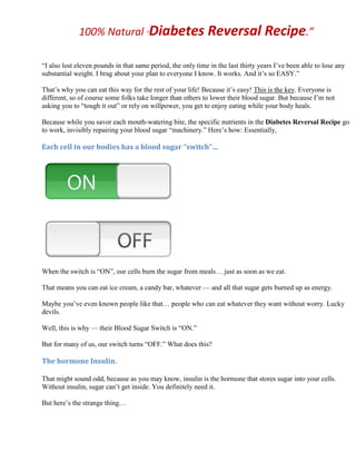 Natural Reversal Diabetic receipe | PDF | Diabetes | Diseases and ...