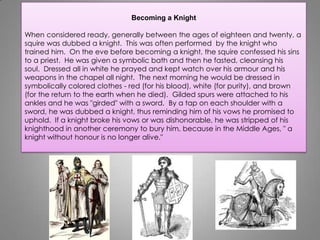 How a boy becomes a knight | PPTX | Arms & Ammunition | Sensitive Topics