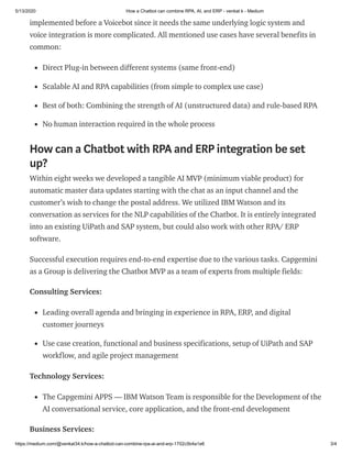 How a chatbot can combine rpa, ai, and erp venkat k - medium | PDF ...