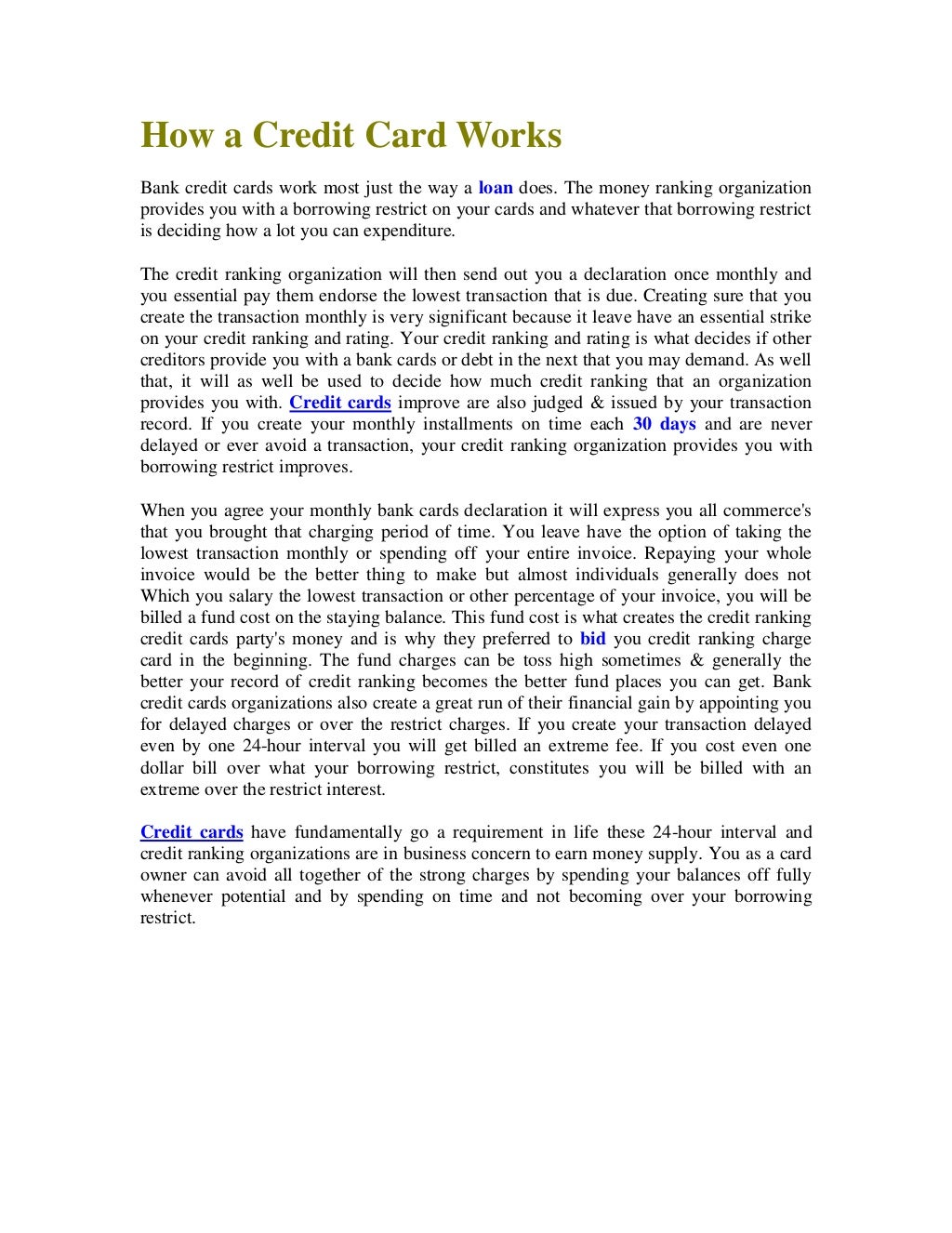 How a credit card works