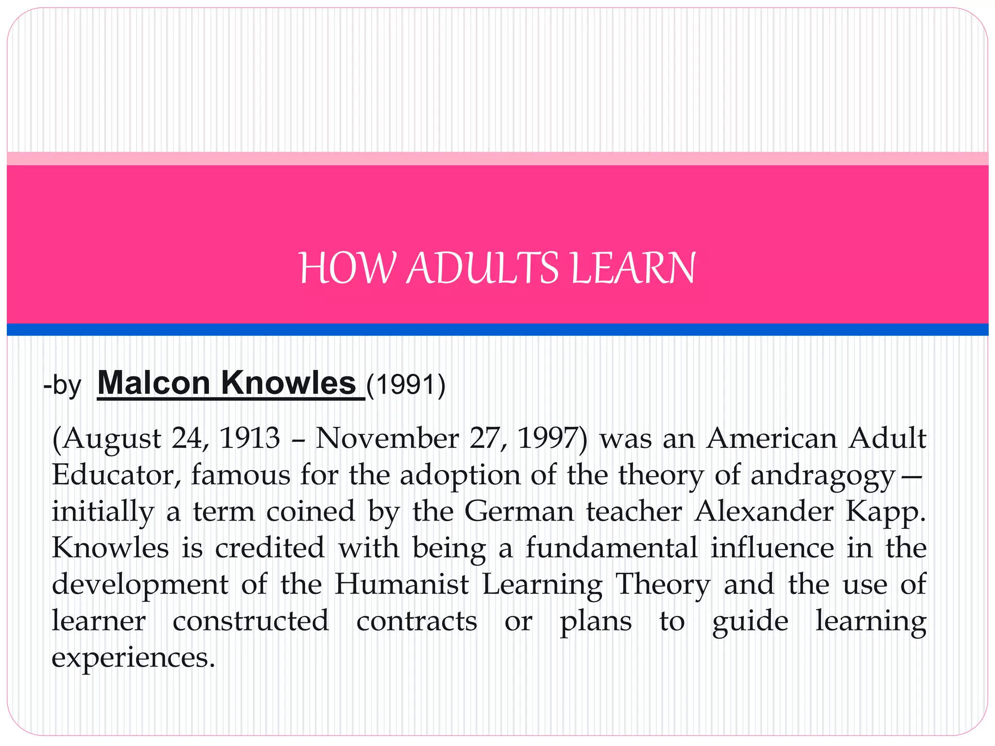 How adults learn | PPTX