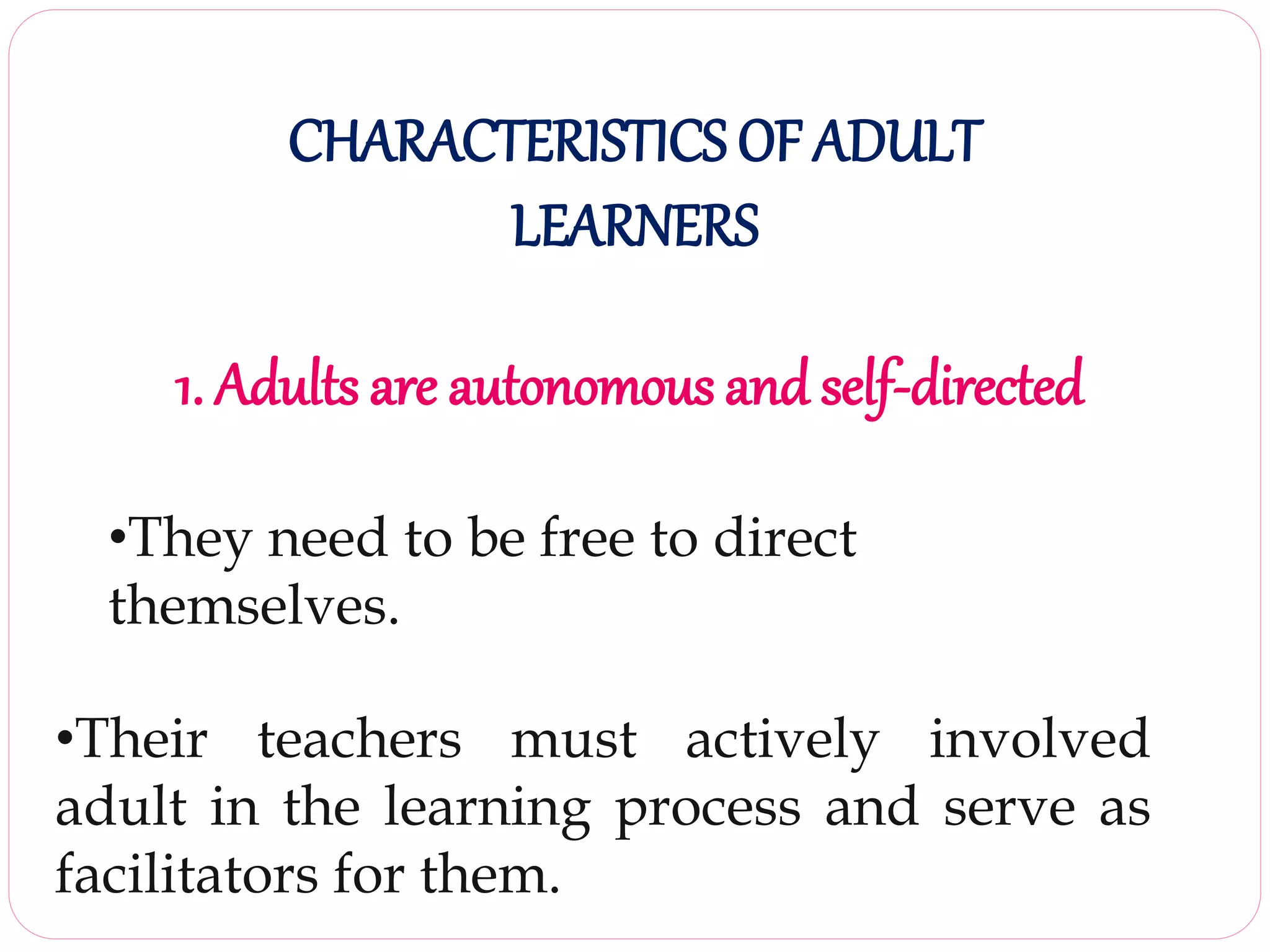 How adults learn | PPTX