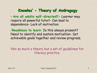How adults learn tutor training | PPT
