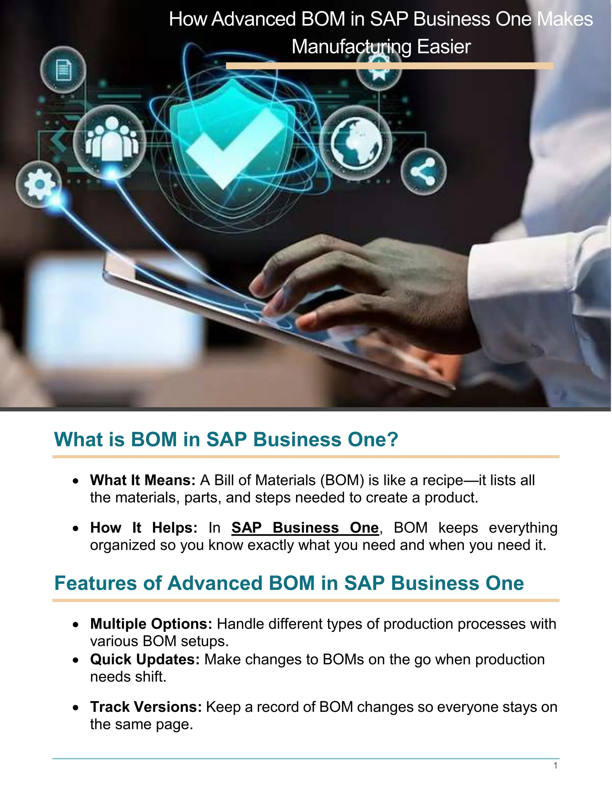 How Advanced BOM in SAP Business One Makes Manufacturing Easier | PDF