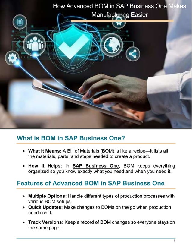 How Advanced BOM in SAP Business One Makes Manufacturing Easier | PDF