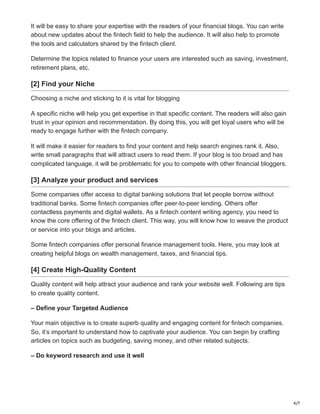 How a Fintech Content Writing Company Produces Quality Blogs | PDF