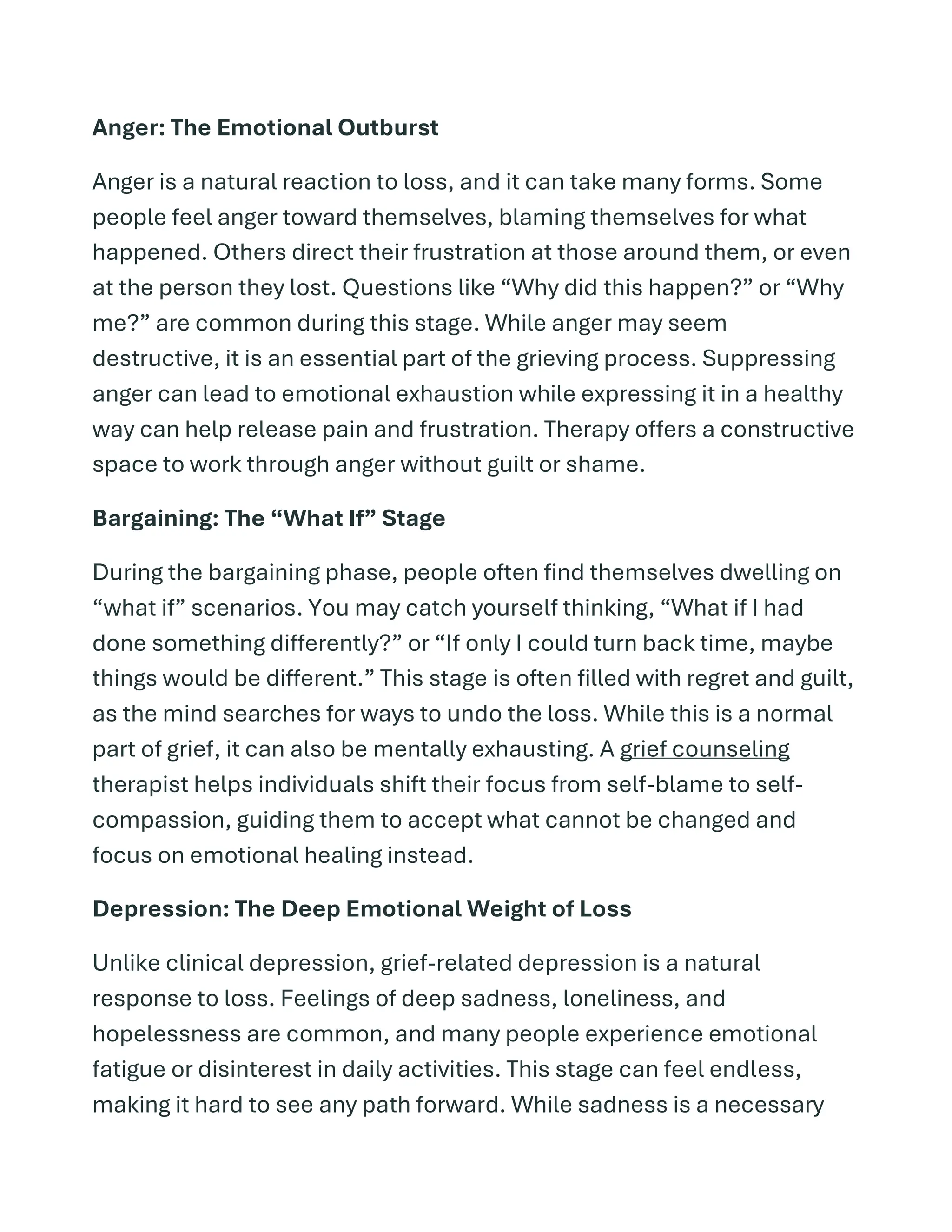 How a Grief Counseling Therapist Can Guide You Through the Stages of ...