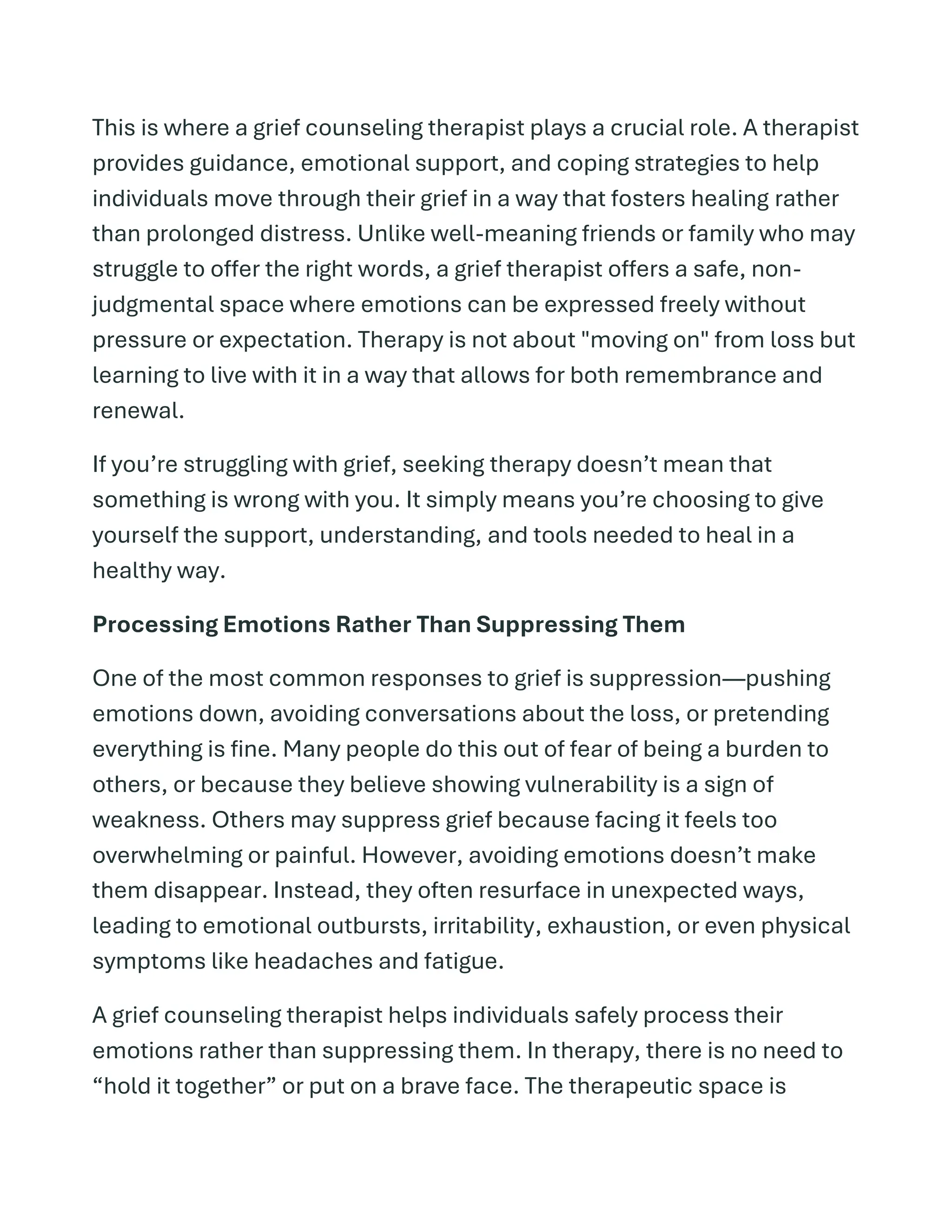 How a Grief Counseling Therapist Can Guide You Through the Stages of ...