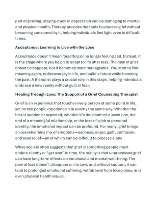 How a Grief Counseling Therapist Can Guide You Through the Stages of ...