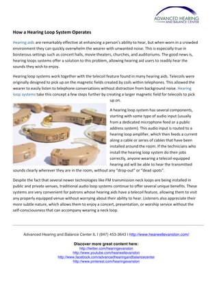 How a Hearing Loop System Operates | PDF